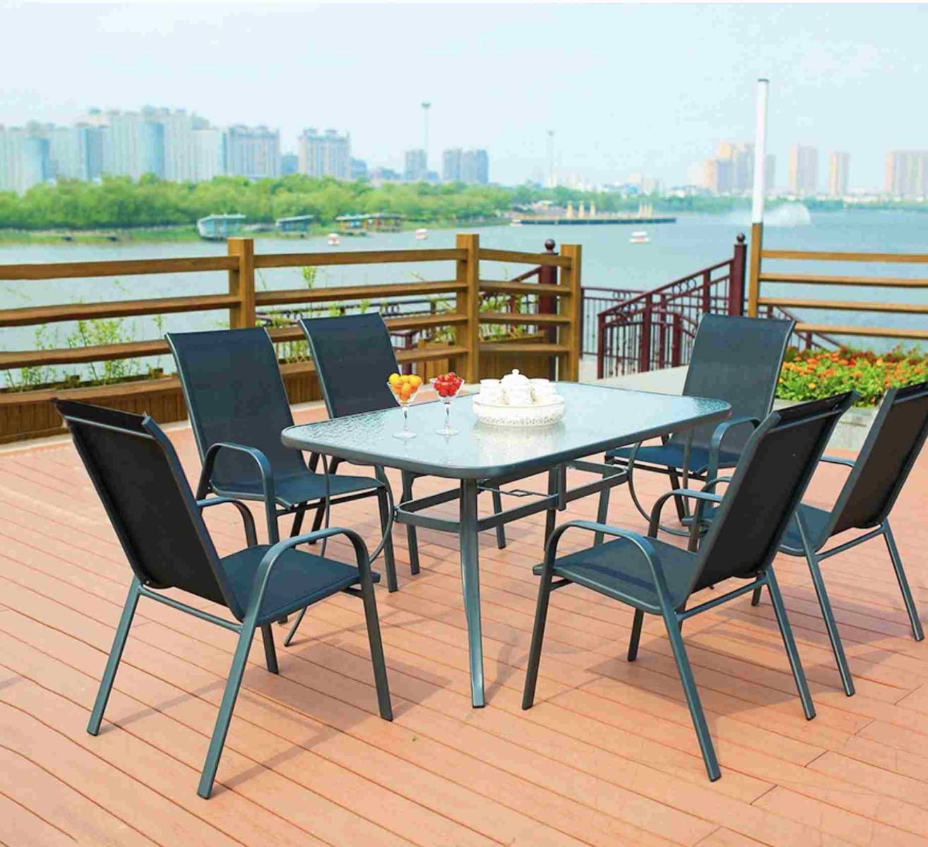 TABLE DE JARDIN AVEC 6 CHAISES SF4001