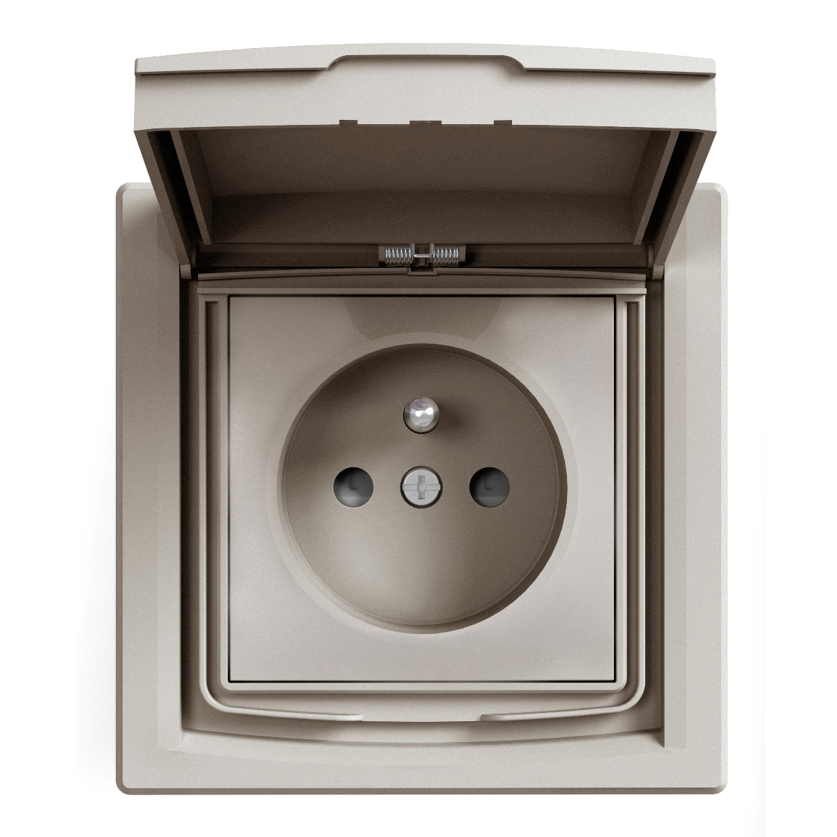 PRISE DE COURANT 2P+T/16A AVEC CLAPET IP44. ASFORA BRONZE