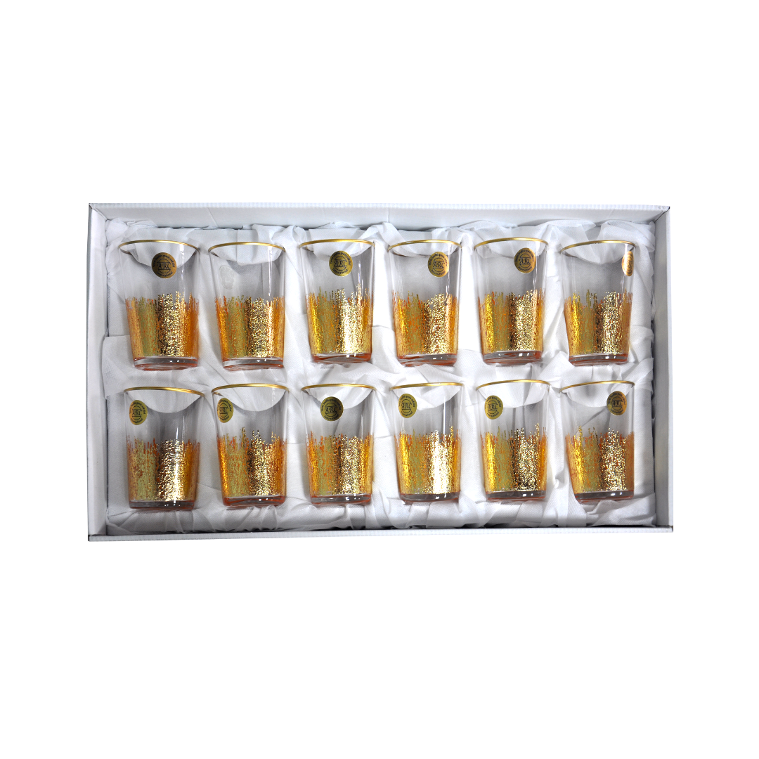 12 VERRE A THE DECORE ISLAND 15 CL TRAI DORE
