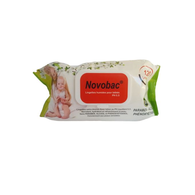 LINGETTES HUMIDES POUR BEBE -NOVOBAC-120 PCS